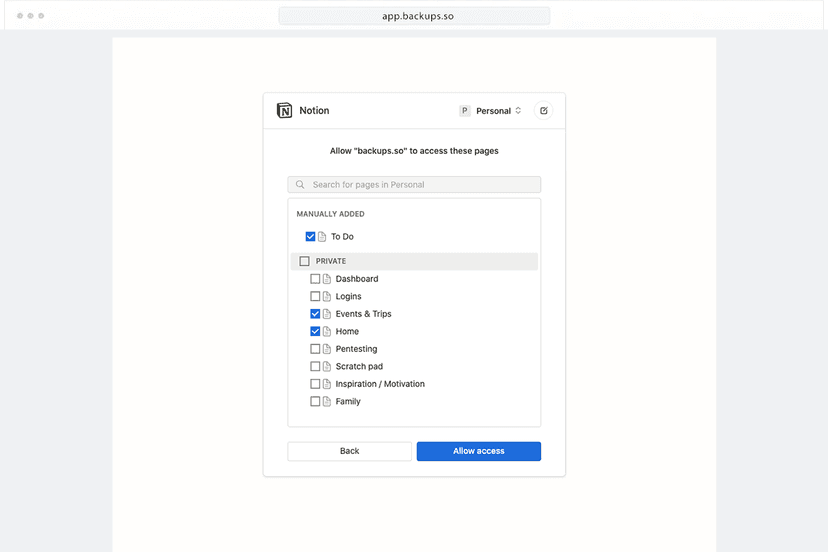 Backupsso Automated Notion Backups